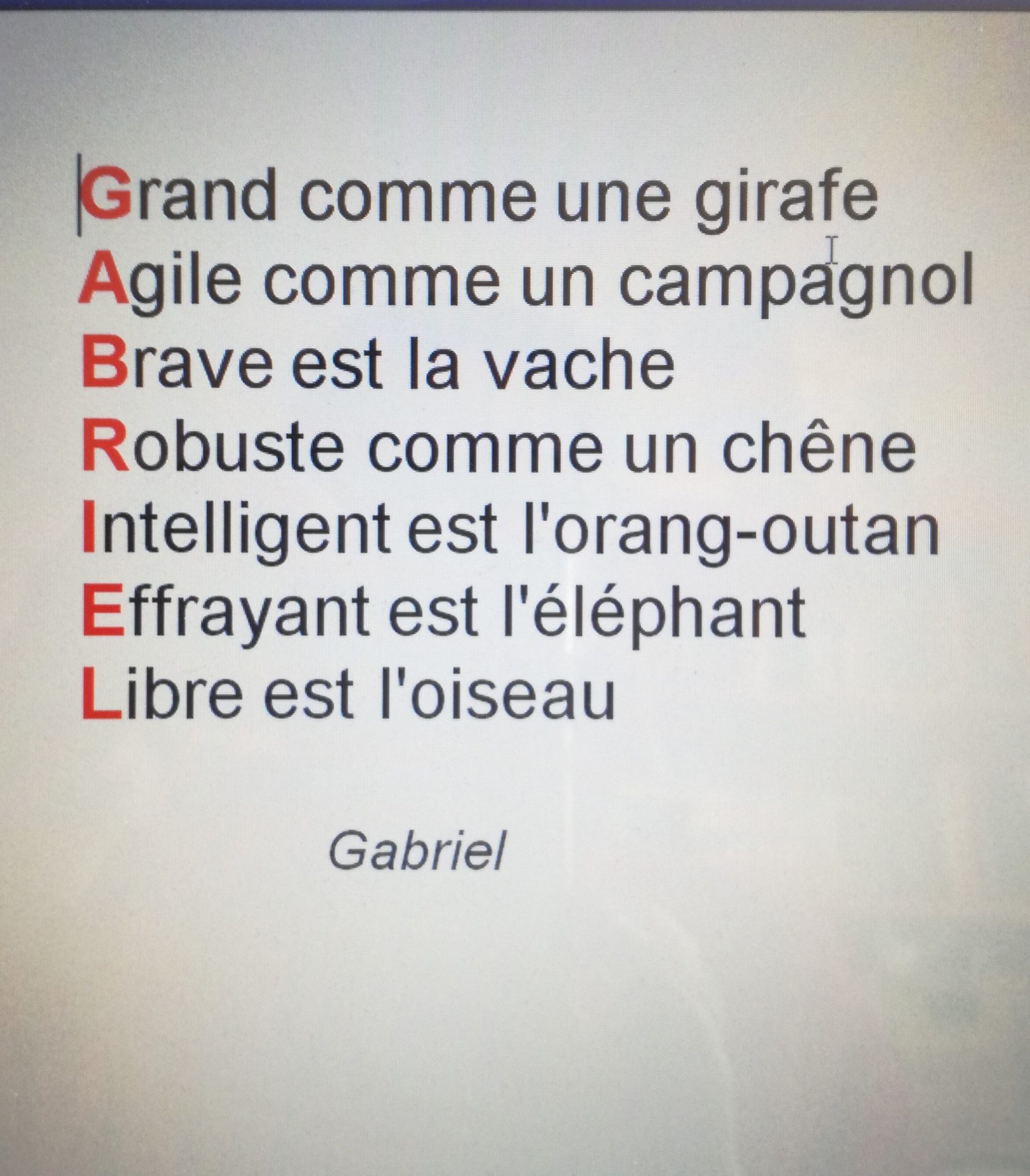 L'acrostiche, c'est quoi ?... - Ecole St Jean Bosco - Le Cellier