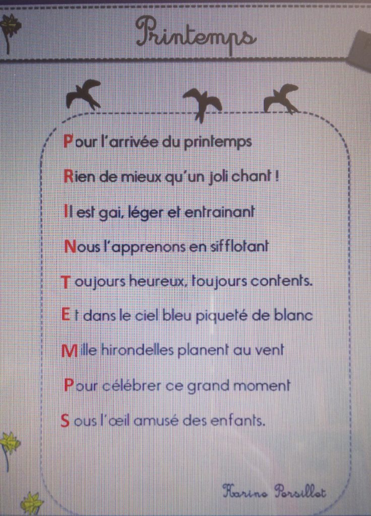L'acrostiche, c'est quoi ?... - Ecole St Jean Bosco - Le Cellier